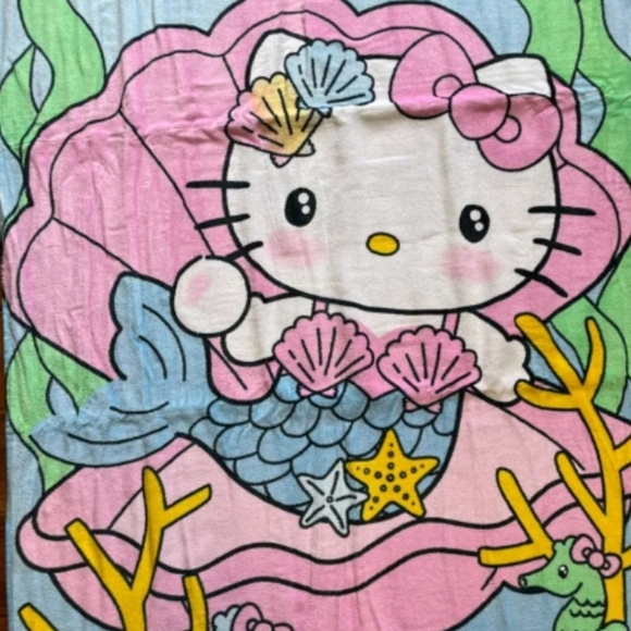 Hello Kitty | Other | New Hello Kitty Mermaid Beach Bath Towel 2 Sided ...